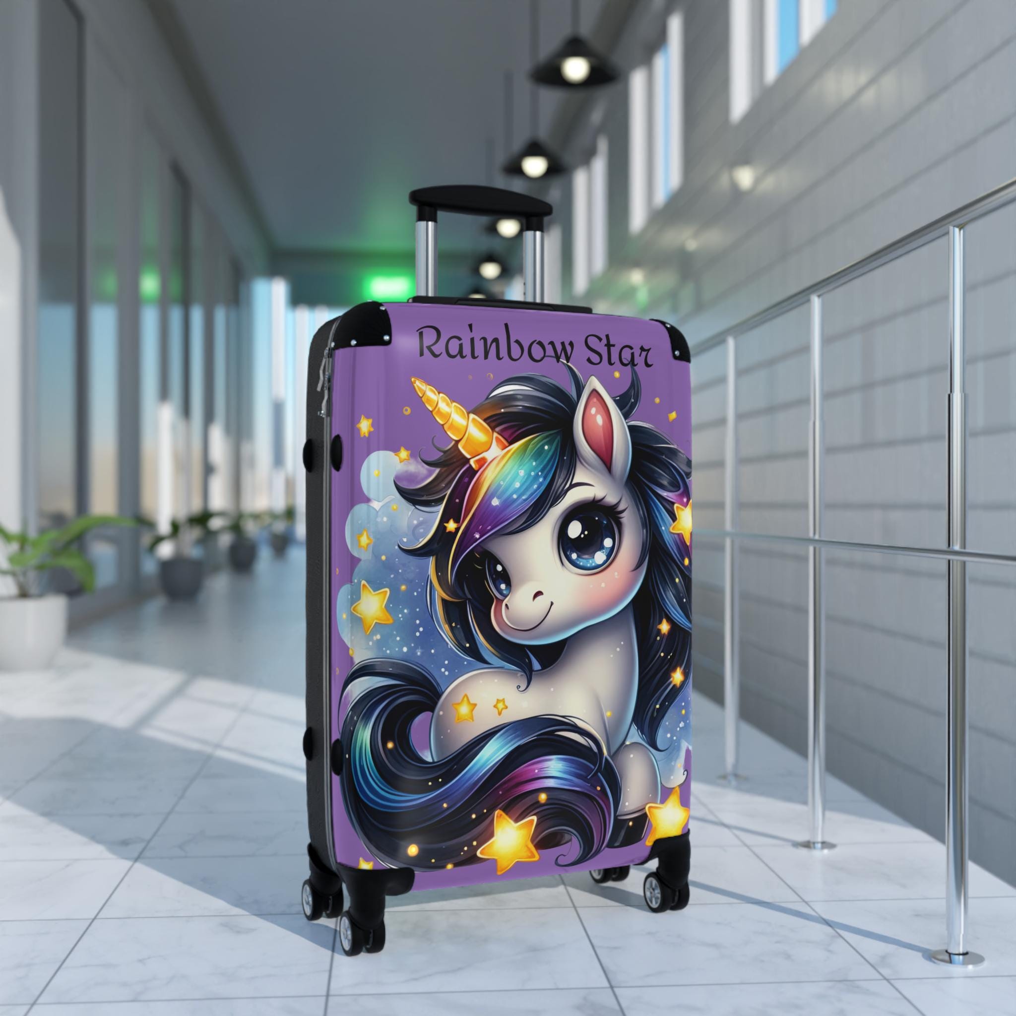 Medium Rainbow Star Suitcase - Etsy