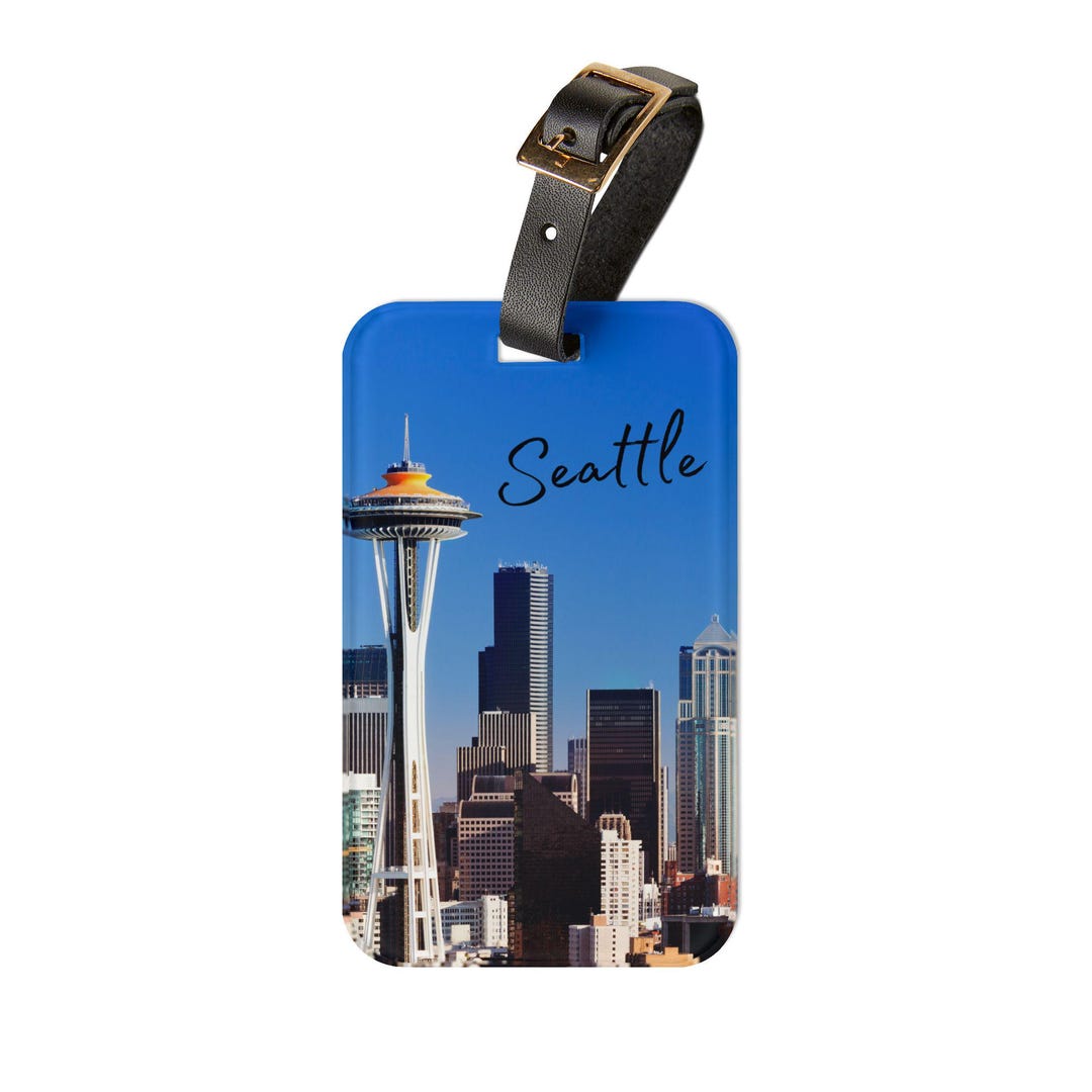 Seattle Skyline Luggage Tag | Space Needle Travel ID - Etsy