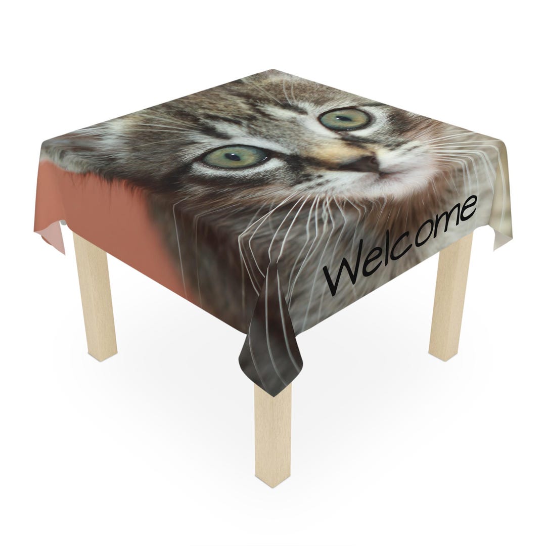 Welcome Kitten Cat Kitty Cat Tablecloth - Etsy