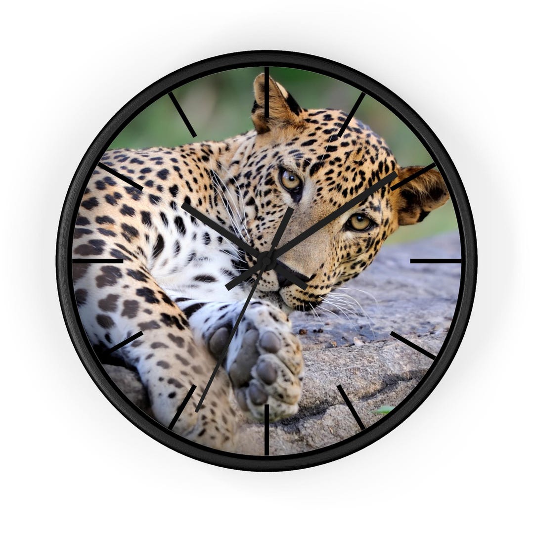 10" Leopard Panther Wall Clock - Etsy