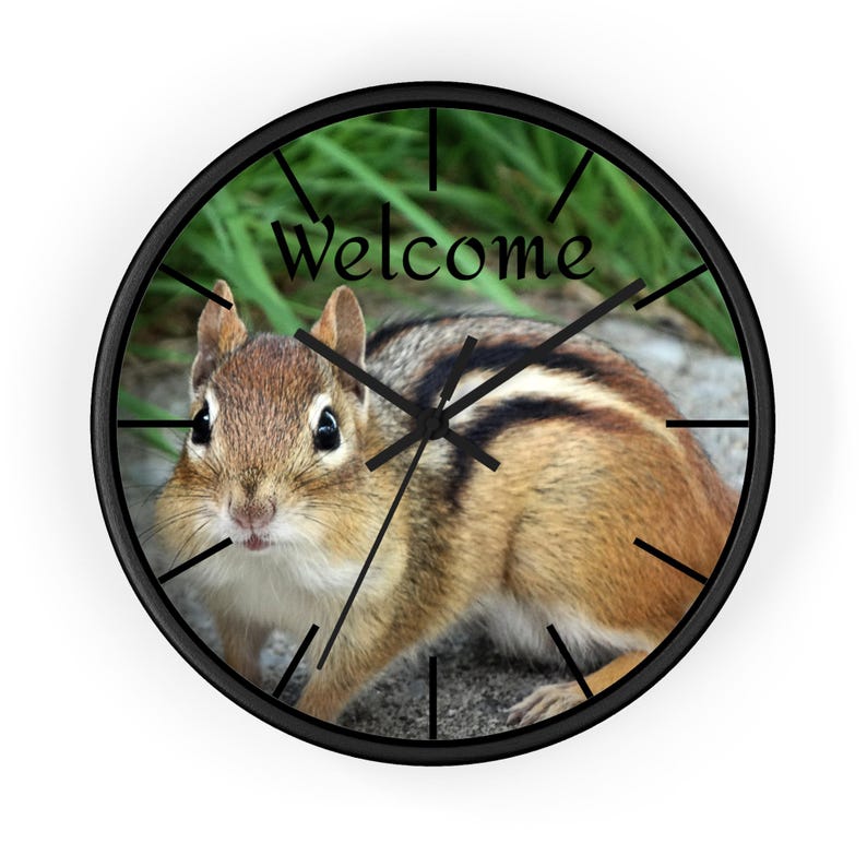 Welcome Chipmunk Wall Clock - Etsy