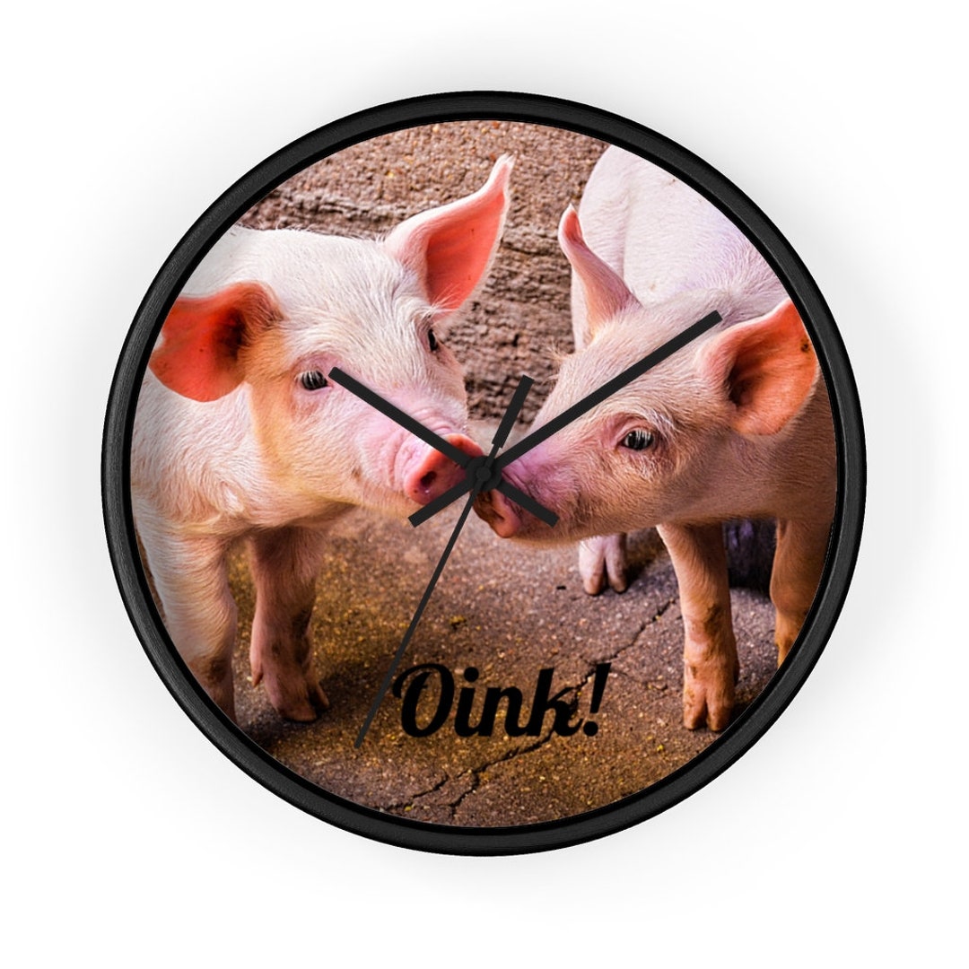 Oink Pigs Wall Clock - Adorable Pig Clock, 10 Inch - Etsy