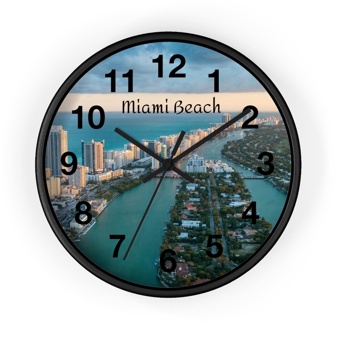 10" Miami Beach Wall Clock - Etsy