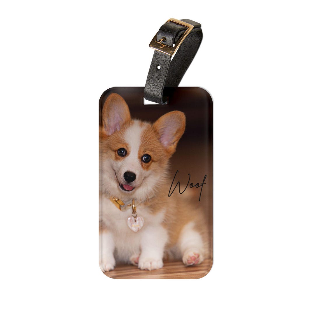 Personalized Corgi Luggage Tag: Acrylic Pet Travel Accessory - Etsy