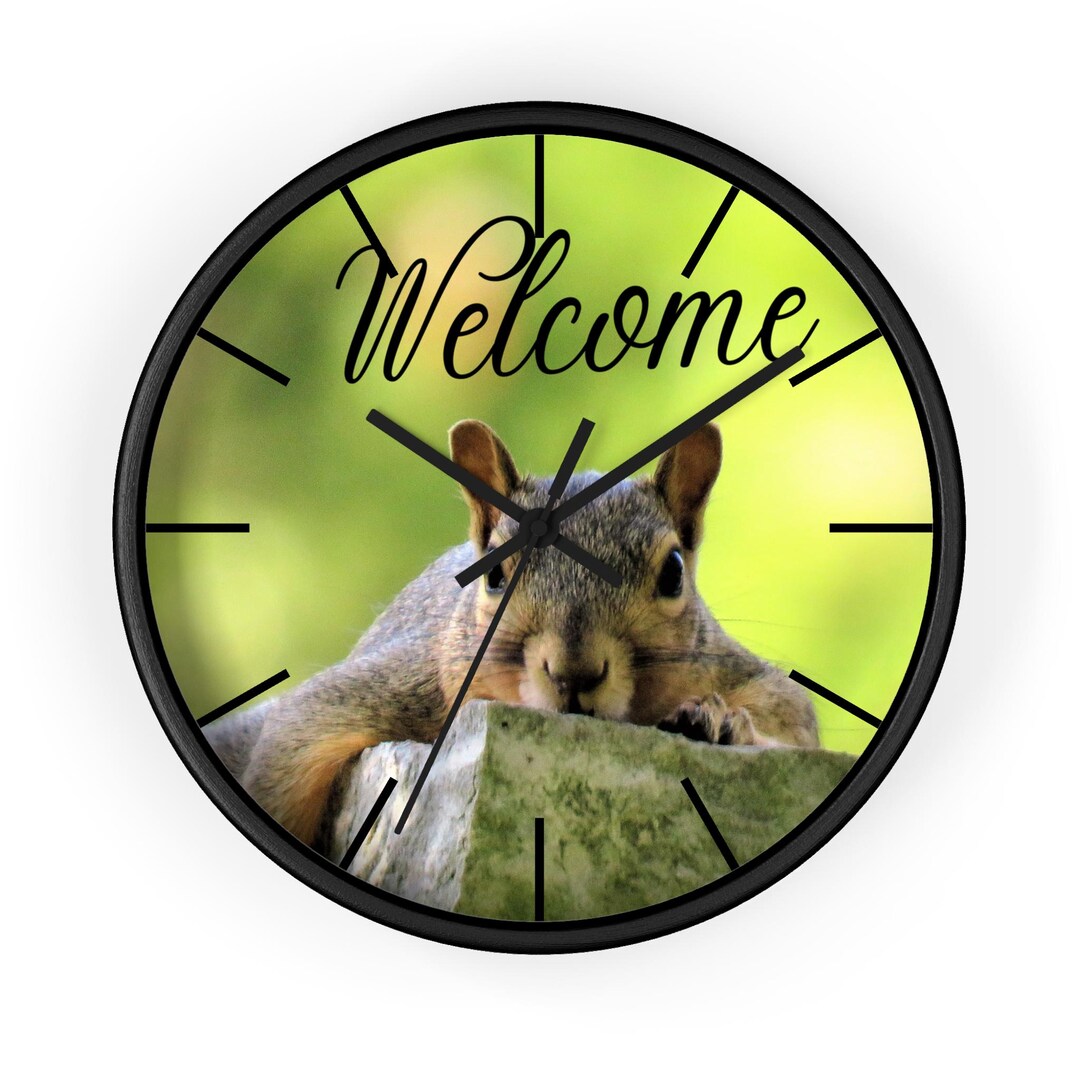 Welcome Squirrel Wall Clock - Etsy
