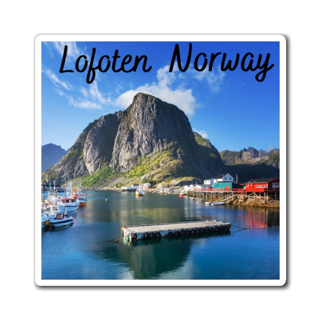 Lofoten Norway Magnet, Mountain Harbor View (3"x3") - Etsy