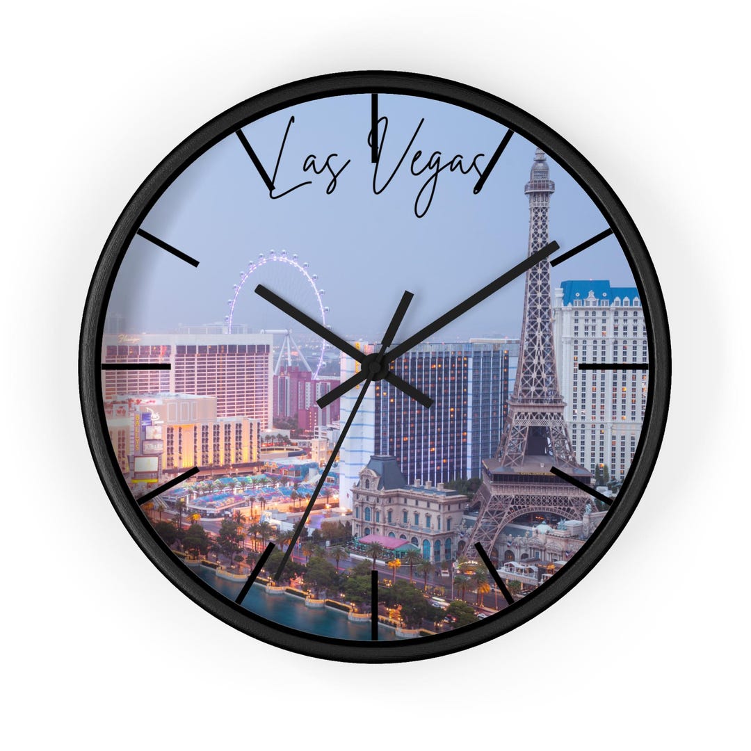 Las Vegas Wall Clock: Modern Cityscape Art, Silent Movement - Etsy