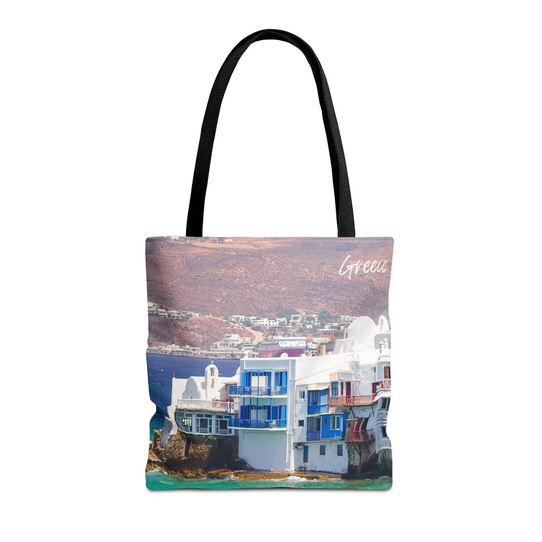 16"x16" Greece Seaside Skyline Tote Bag (AOP) - Etsy