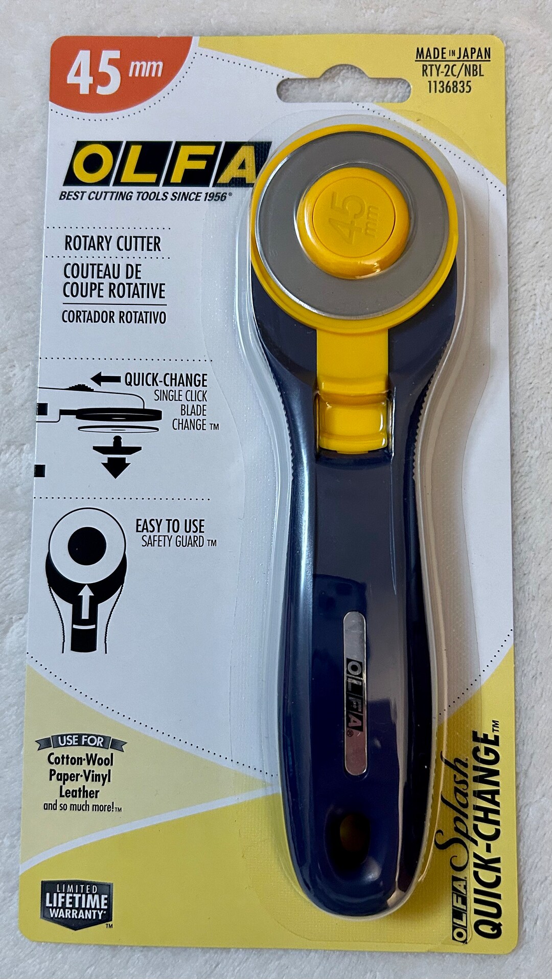 Olfa Splash 45 Mm Rotary Cutter, Navy Handle, Quick-change - Etsy