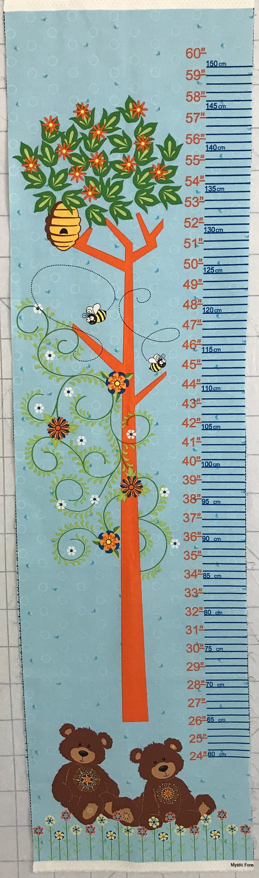 Mystic Forest Bears Growth Chart Panel by Fabric-quilt, Patt. 112A-2611 ...