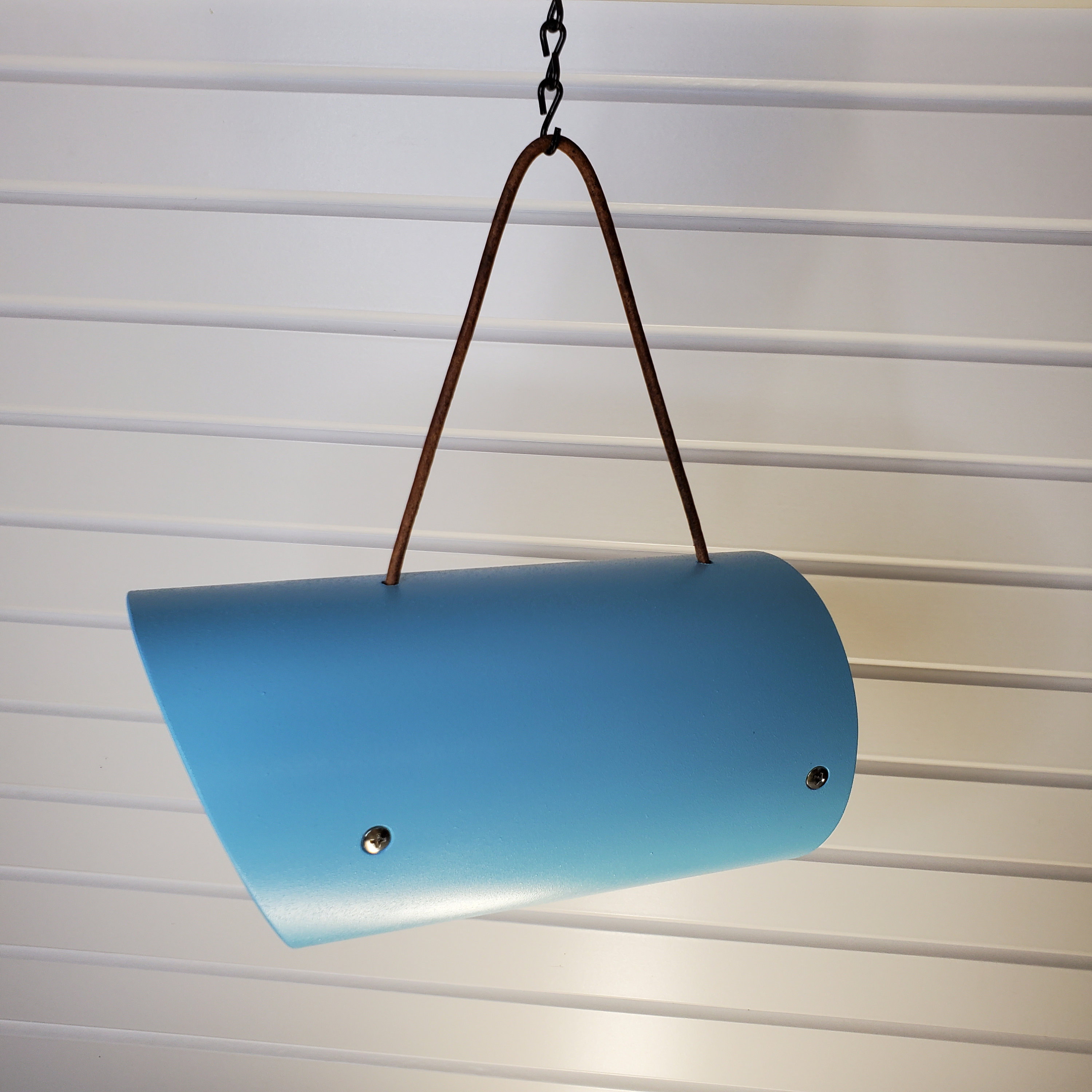 Modern Aqua Hanging Round Tube Birdhouse Solid Oak Upcycle - Etsy