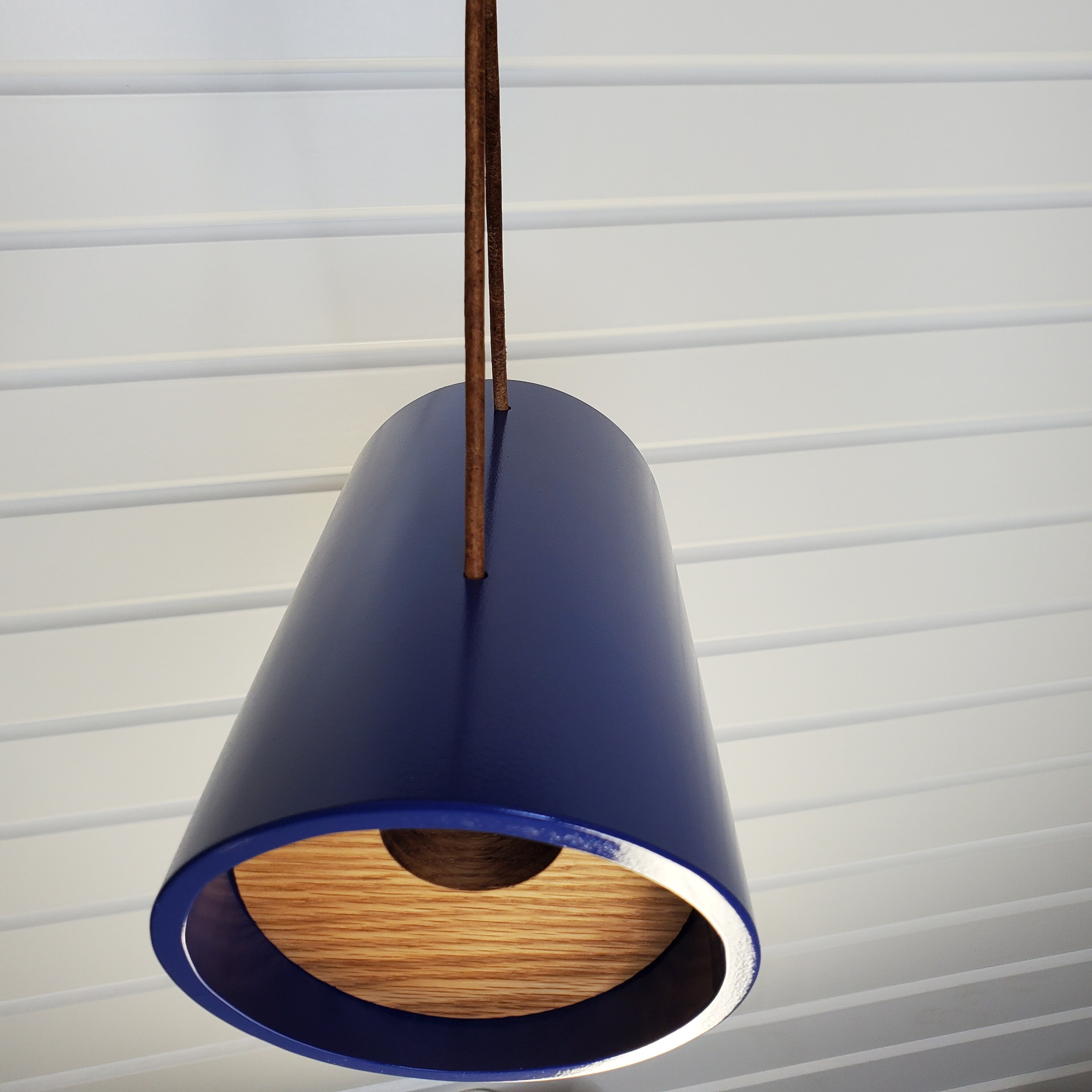 Modern Blue Hanging Round Tube Birdhouse Solid Oak Upcycle - Etsy