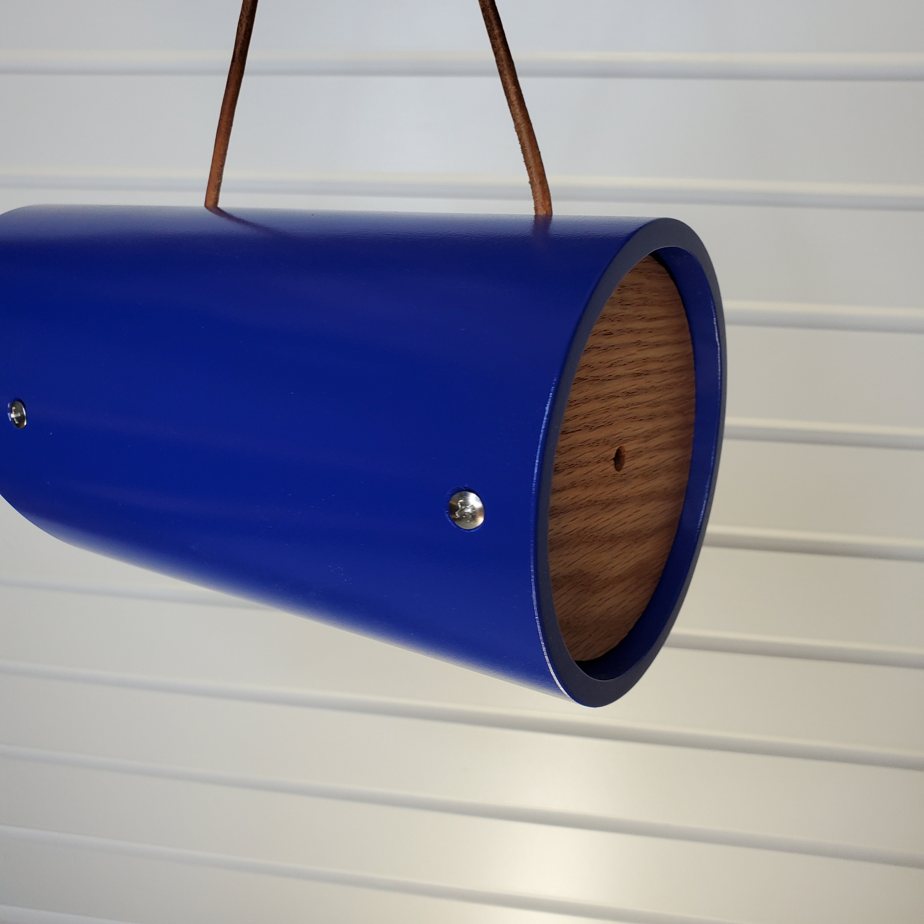 Modern Blue Hanging Round Tube Birdhouse Solid Oak Upcycle - Etsy
