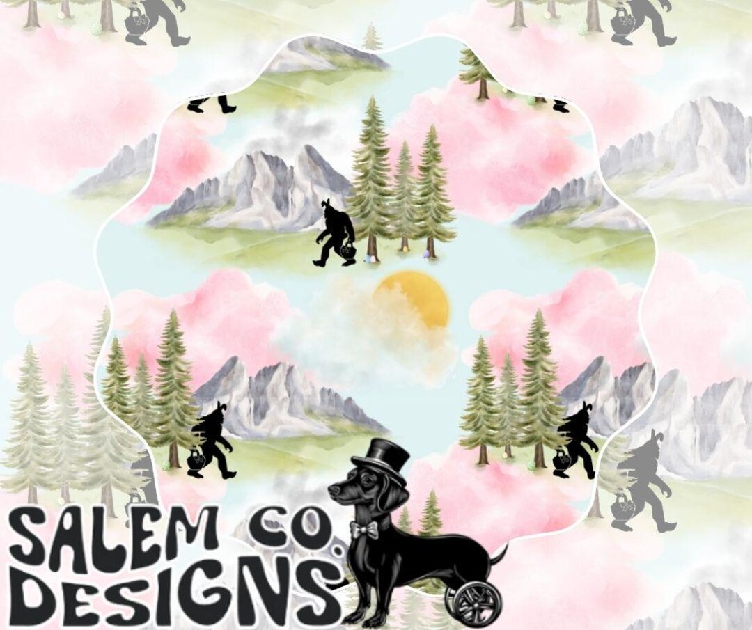 Sasquatch Easter Egg Hunt Seamless Design - Etsy