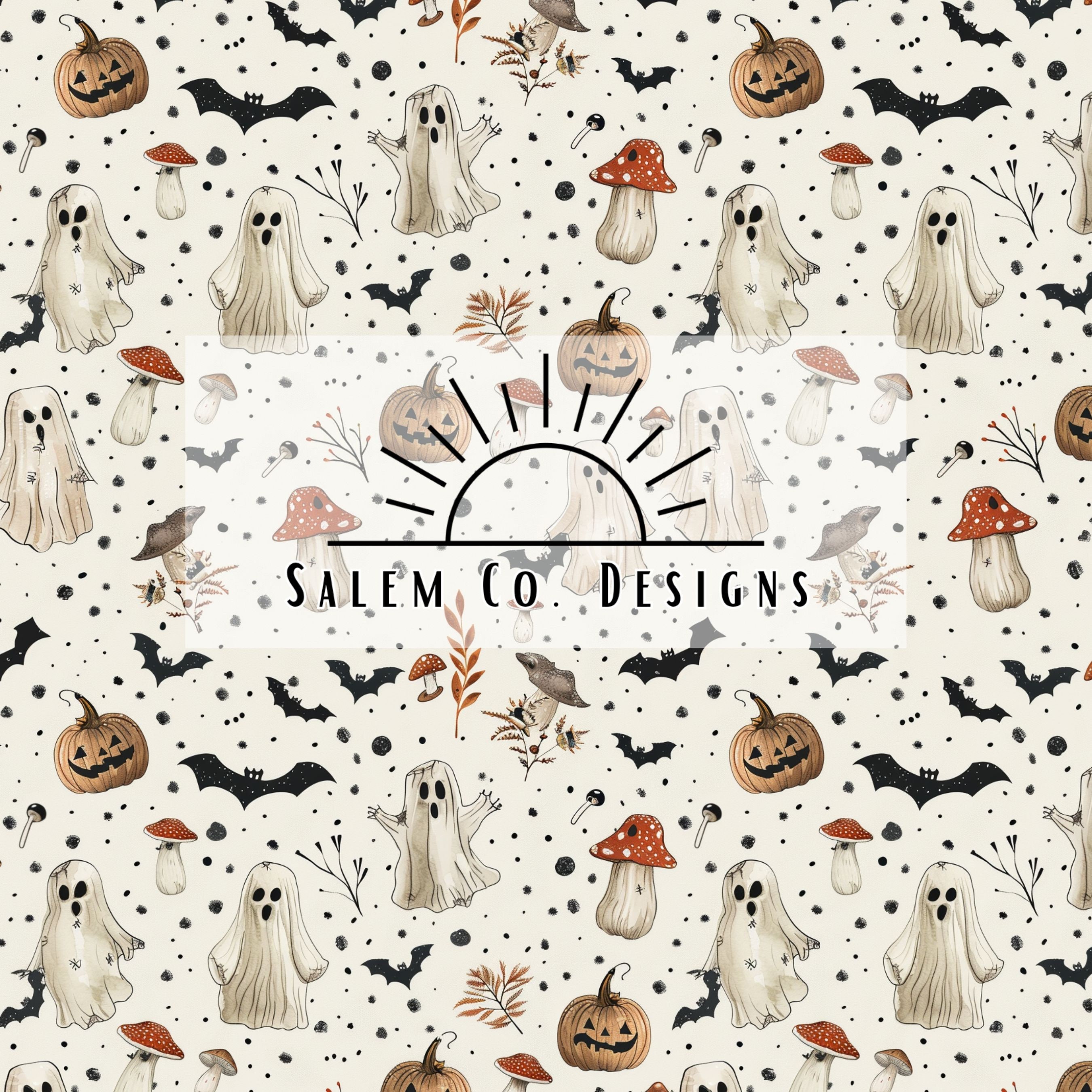 Spooky Cottagecore Ghosts Seamless Design - Etsy