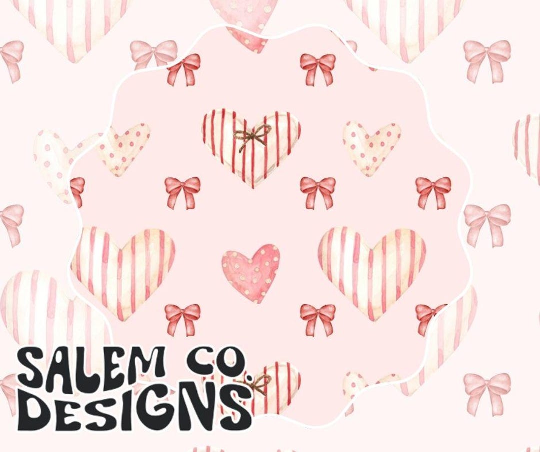Coquette Hearts Seamless Design - Etsy