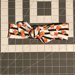 Ready to Ship Candy Corn Halloween Topknot Headband- Orange Black Baby ...