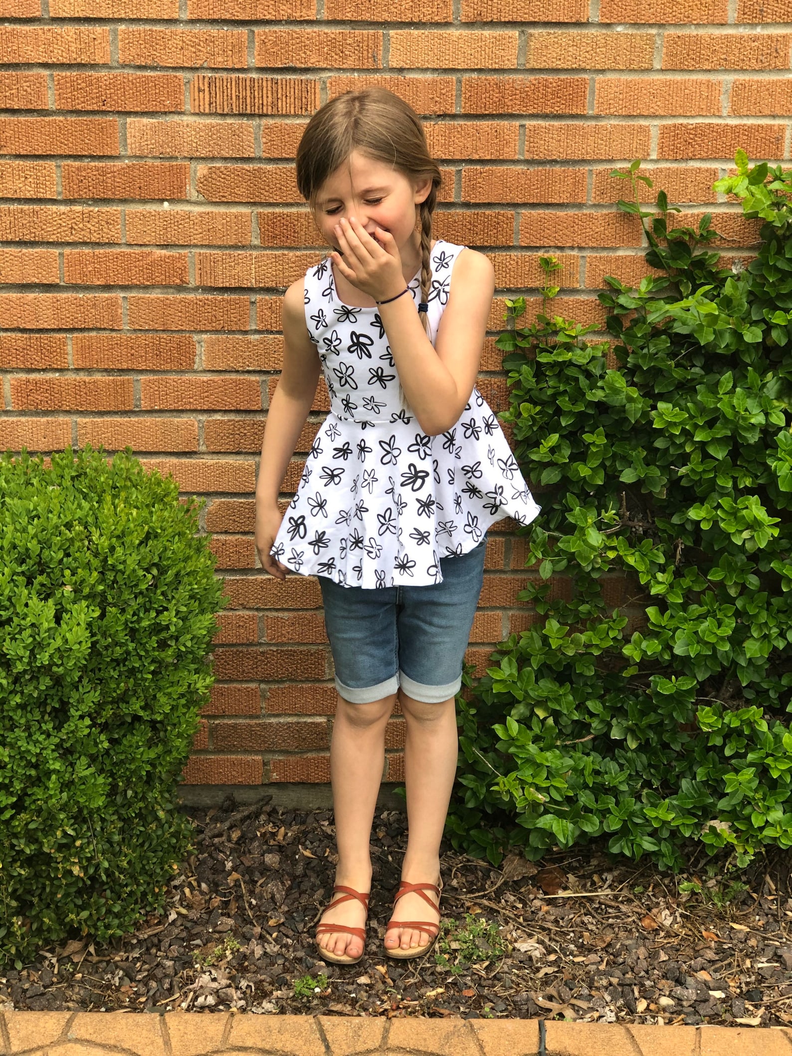 Daisy Flower Floral Print Peplum Top- Baby Toddler Childrens Ruffle ...
