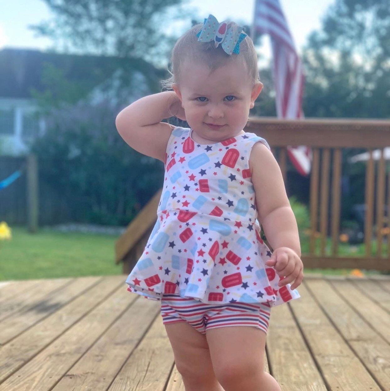 Daisy Flower Floral Print Peplum Top- Baby Toddler Childrens Ruffle ...