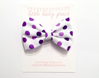 Purple Polka Dot Bow - Etsy