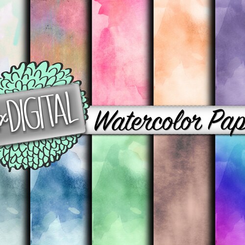 Bright Rainbow Watercolor Digital Paper Ombre Gradient | Etsy