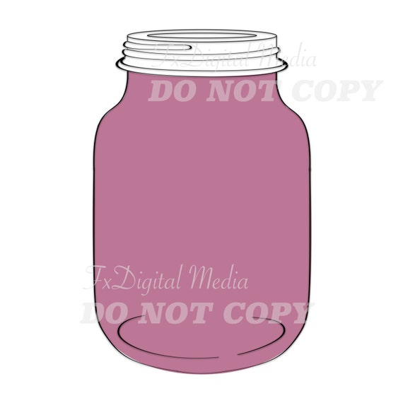 Pink Mason Jar Clip Art