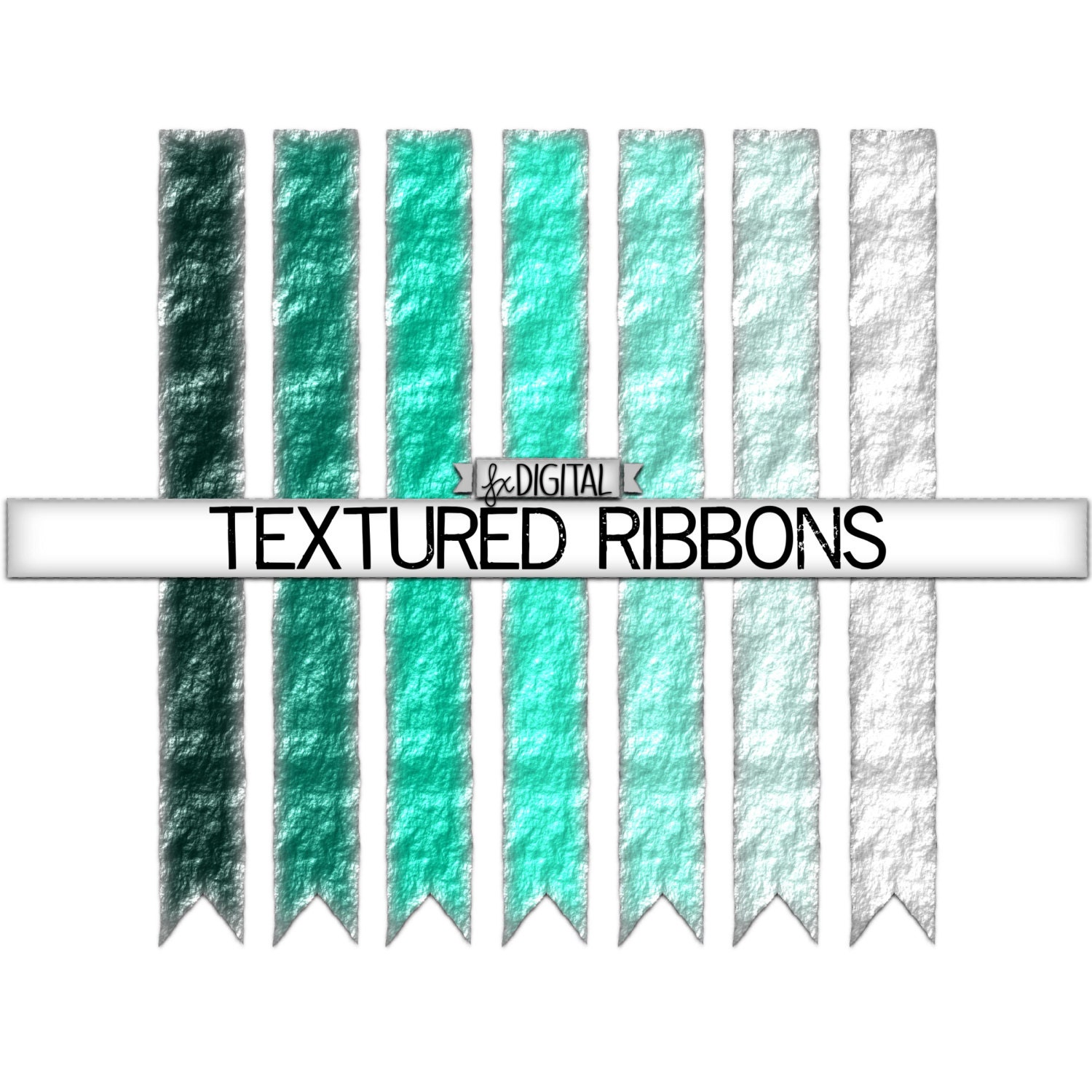 Teal Ribbon Border Clip Art