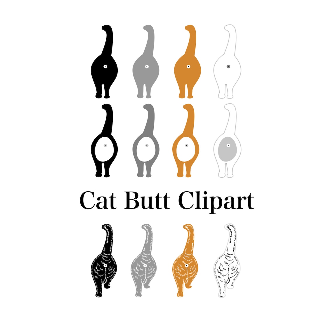 Cat Butt Clipart Cat Butts Cat Butt Clip Art Cat Clipart - Etsy Australia