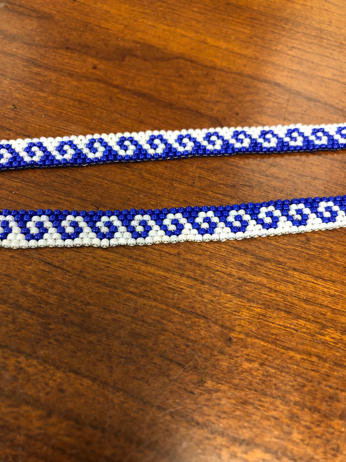 Blue & White Wave Pattern Lanyard - Etsy