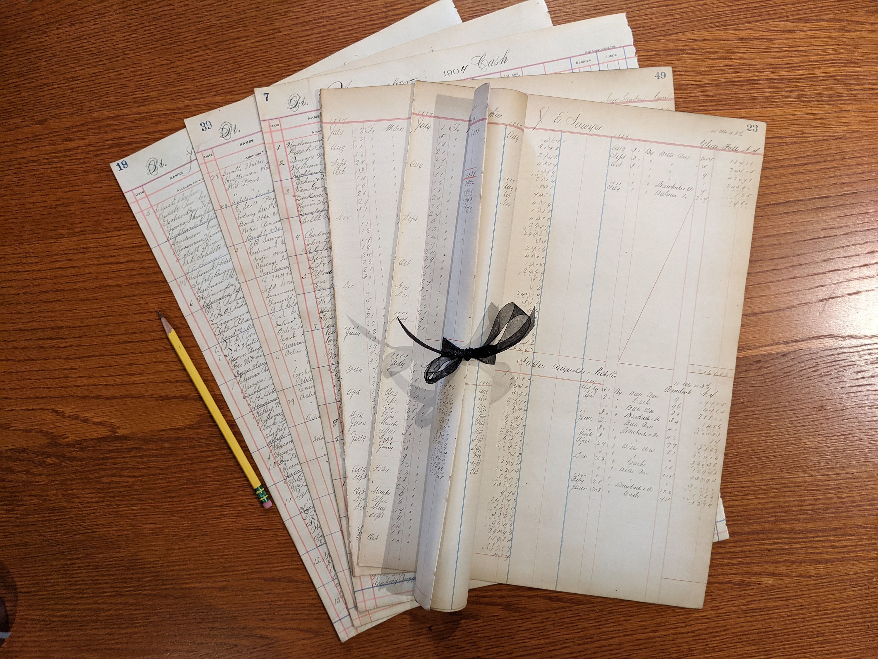 5 Oversized Ledger Vintage Handwritten Pages From Two - Etsy