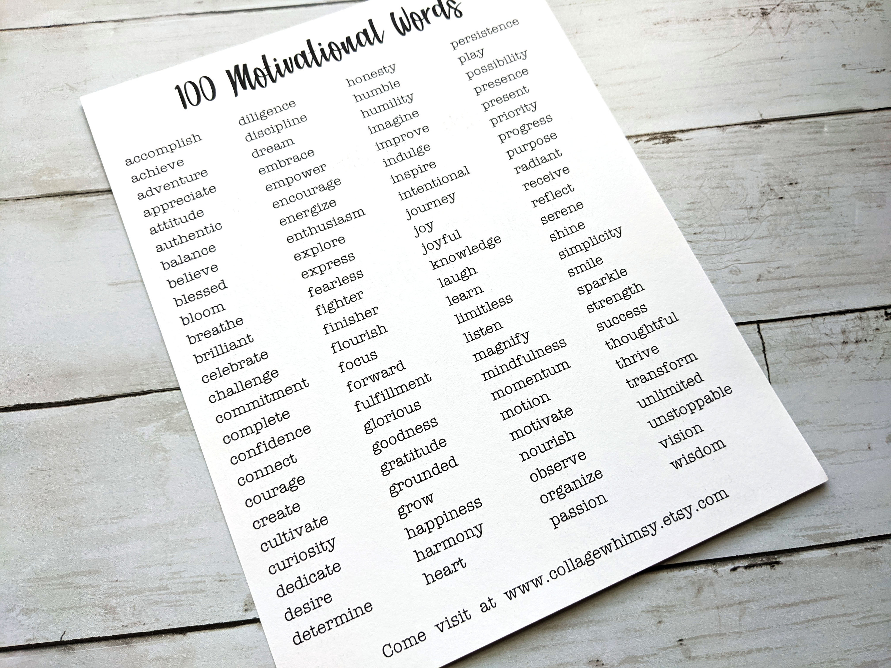 Inspirational Words List