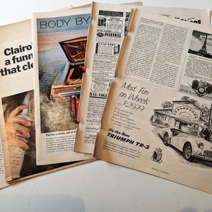 20 Vintage Magazine Pages 1940s 1950s, Actual Pages, Ephemera ...
