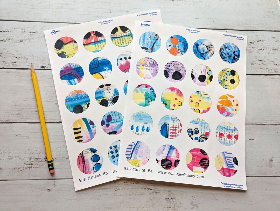 Colorful Mixed Media Stickers | Collage Ephemera for Junk Journals ...