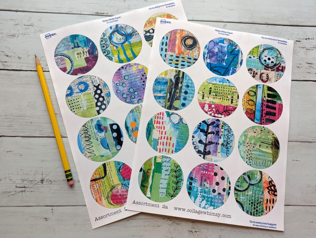 Colorful Mixed Media Stickers | Collage Ephemera for Junk Journals ...