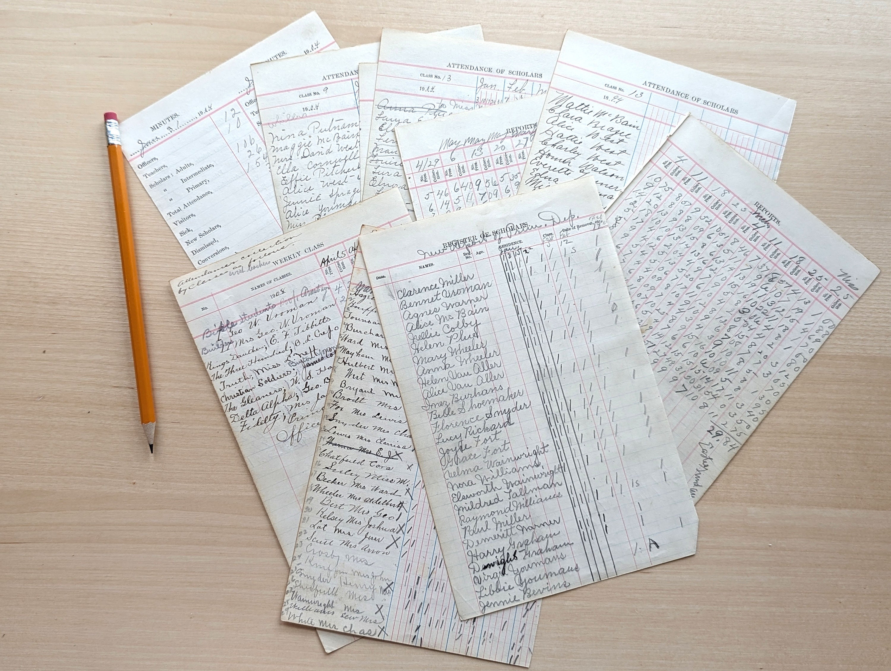 10 Ledger Pages Handwriting, Ephemera Ledger Pages, Retro Ledger Pages ...