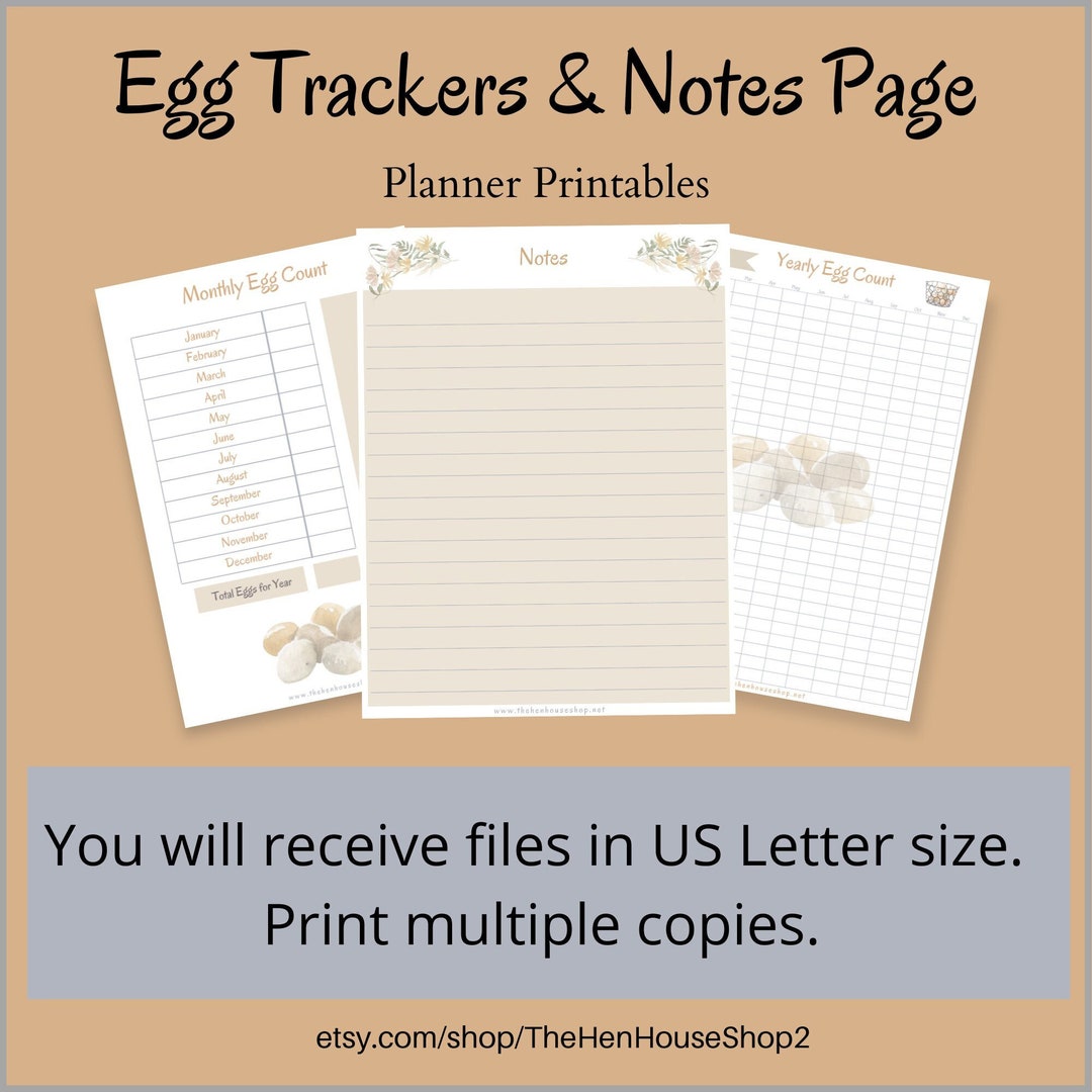 Printable Egg Tracker Pages - Record Keeping - Egg Management - Writing ...