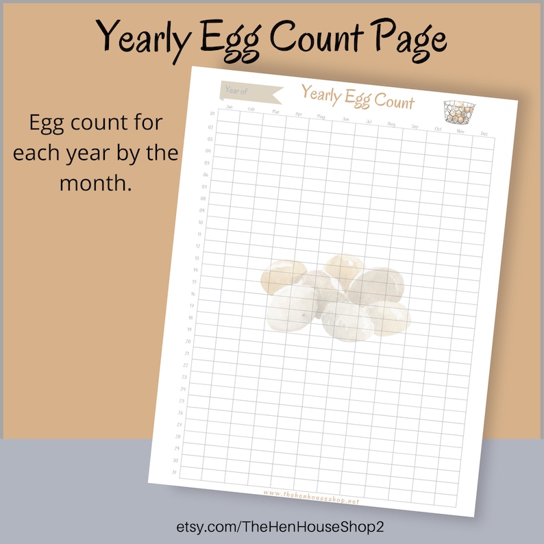 Printable Egg Tracker Pages - Record Keeping - Egg Management - Writing ...