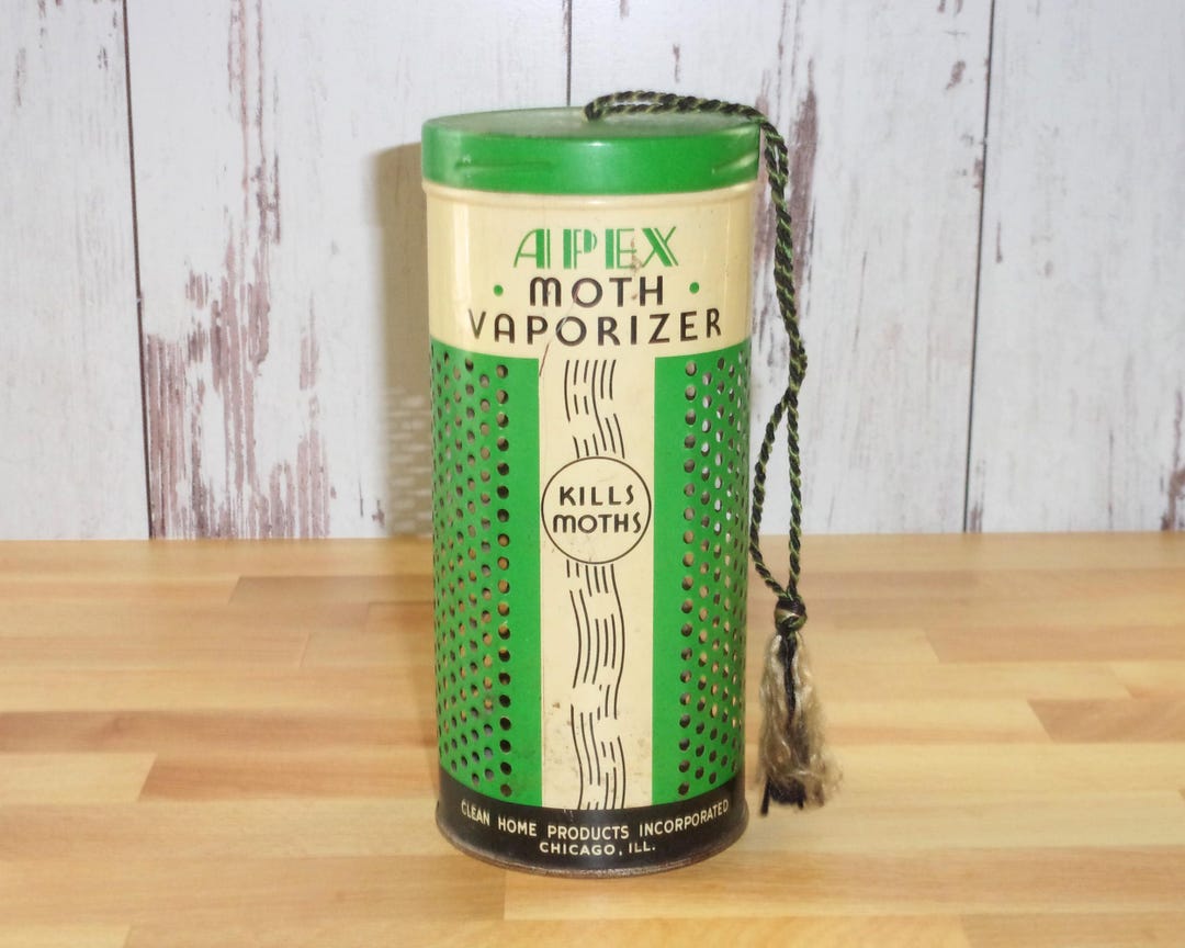 Apex Moth Vaporizer Can - Vintage Moth Tin - Hanging Moth Killer ...