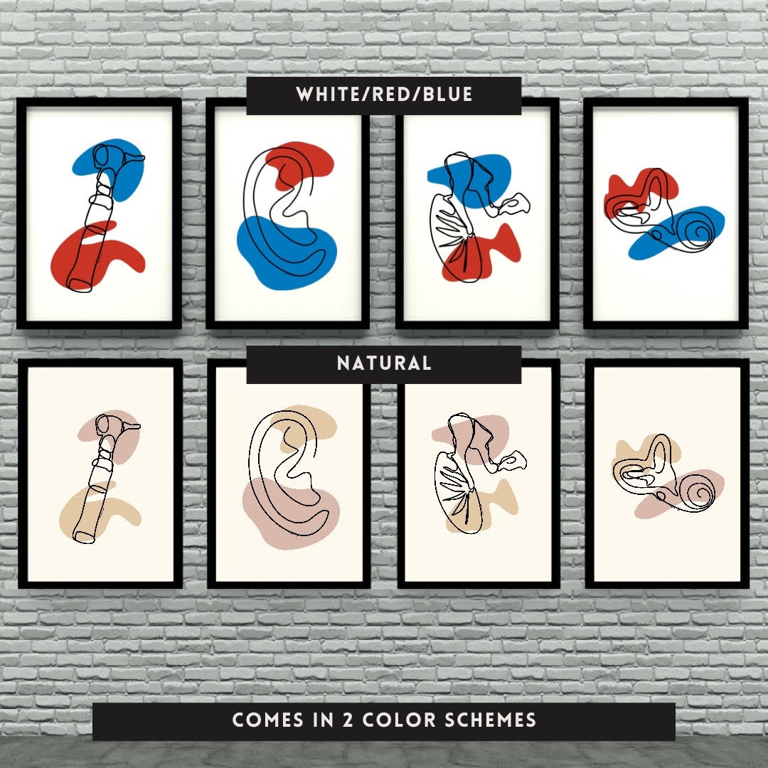 Journey Through the Ear Minimalist Audiology Drawing Prints Otoscope ...
