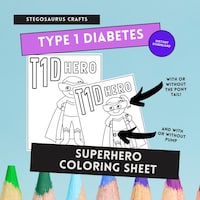 Type 1 Diabetes Kids Colouring Page - Etsy