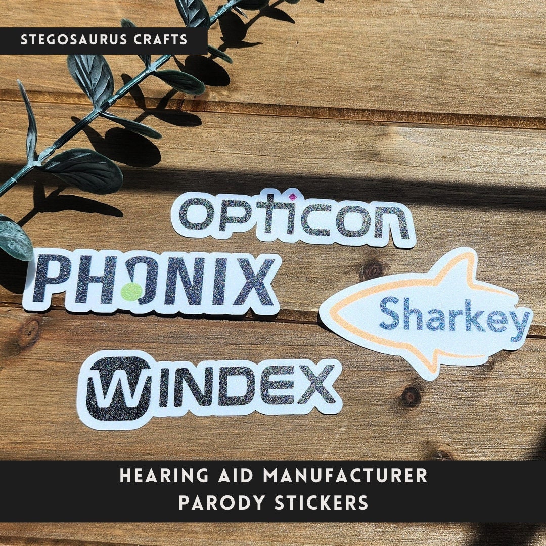 Misheard Hearing Aid Manufacturer Parody Sticker Set - Funny Audiology ...