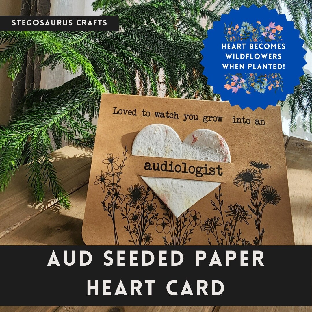 Seeded Paper Heart Audiology Card - Grauduate Card With Envelope - Etsy