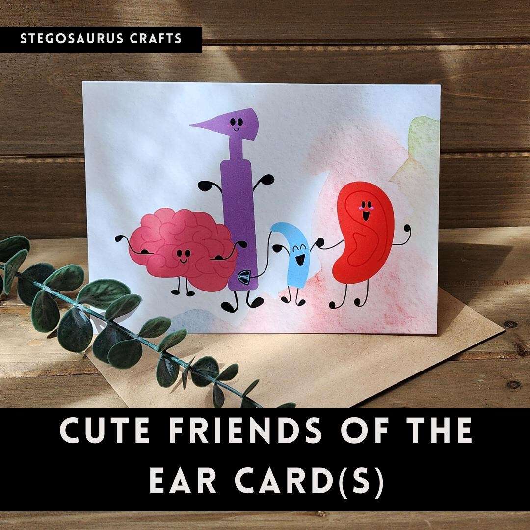 Cute Friends of the Ear Card(s) - 1/5/10 Card(s) and Envelope(s) - Etsy