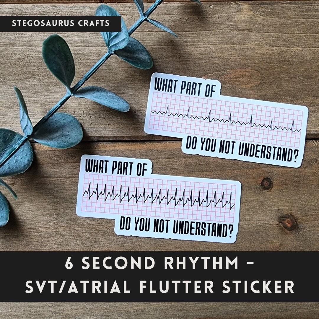 6 Second Rhythm Strip With Atrial Flutter and SVT Nursing/medical ...