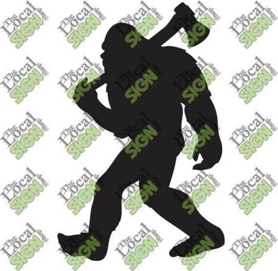 Vector Sasquatch With Axe Bigfoot Digital Download - Etsy
