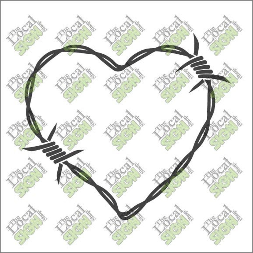 Vector - Barbed Wire Heart - Digital Download - Etsy