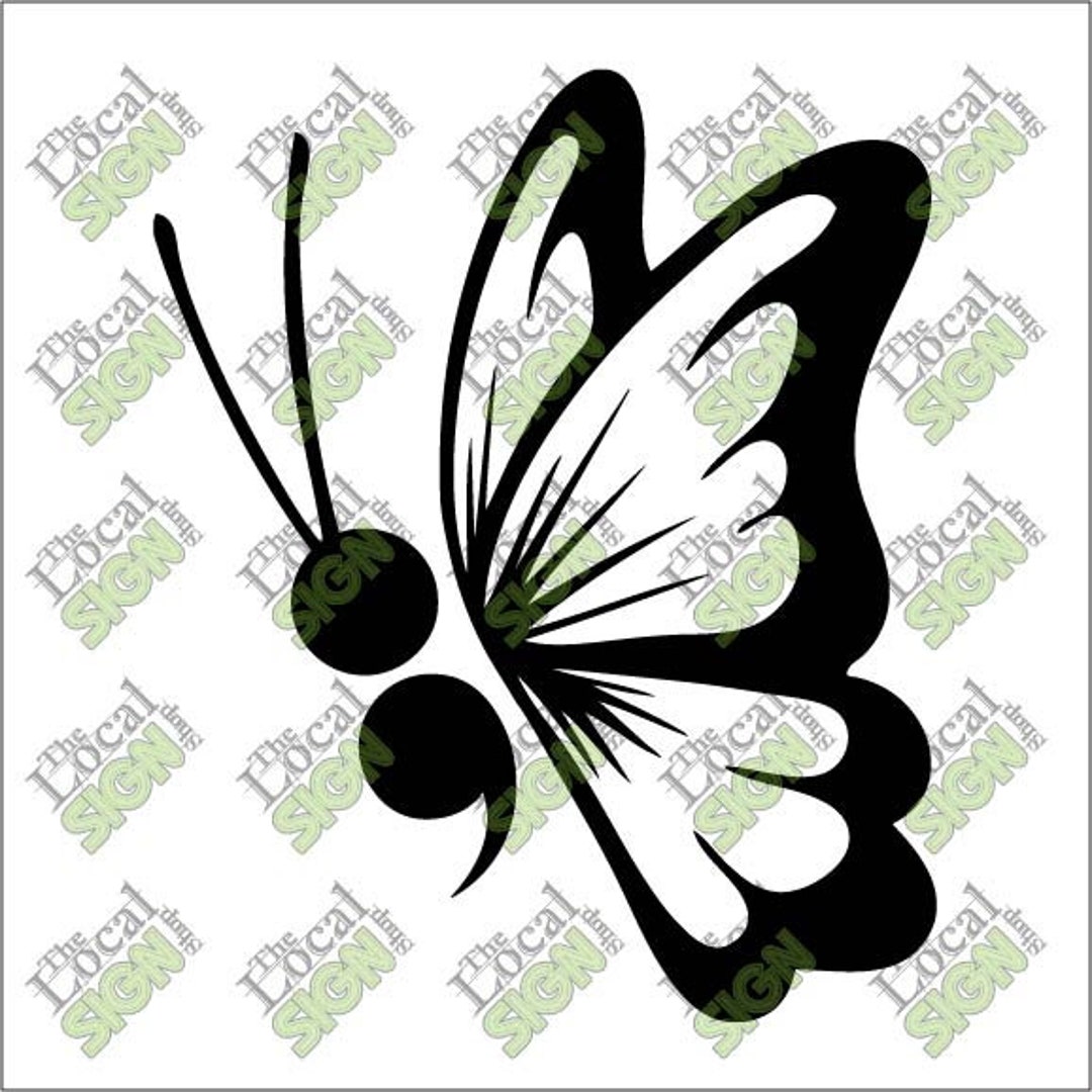 Vector - Semi Colon Butterfly - Digital Download - Etsy