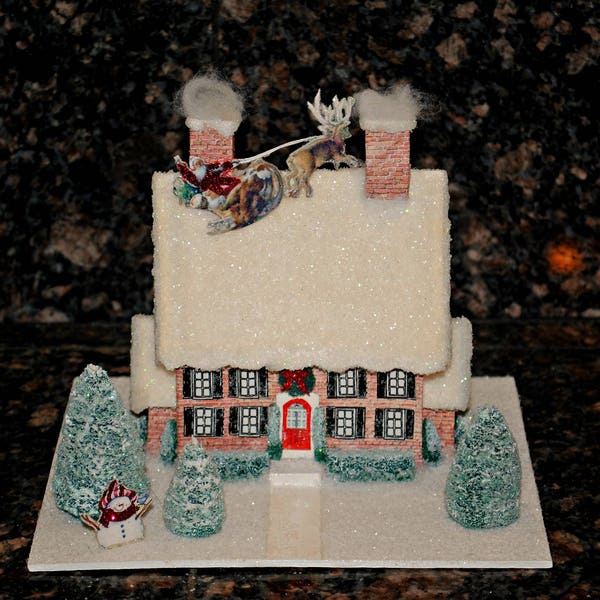 Glitter Christmas Village House - Etsy
