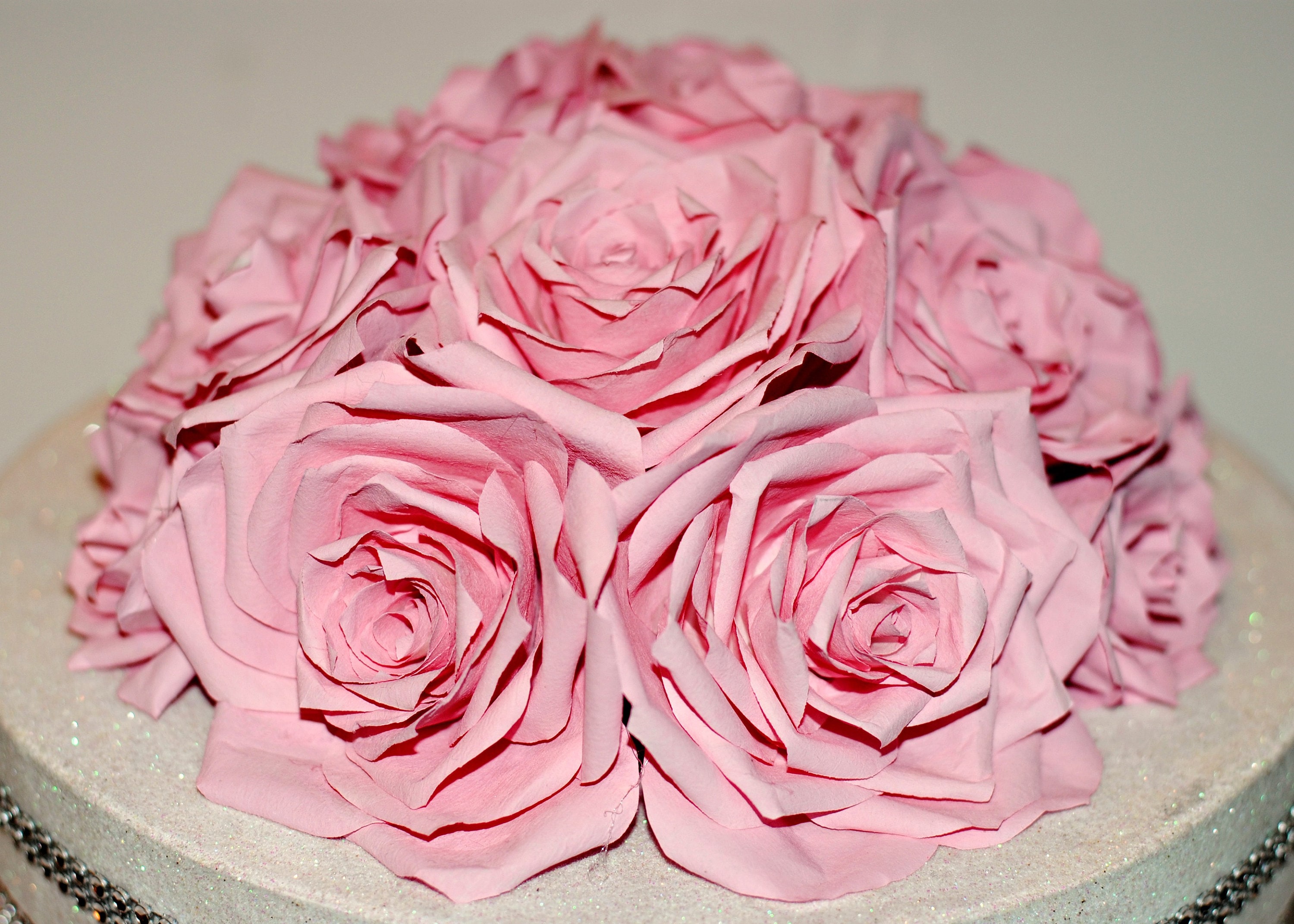 Pink and Silver bling Gift Box Pink Handmade Rose - Etsy