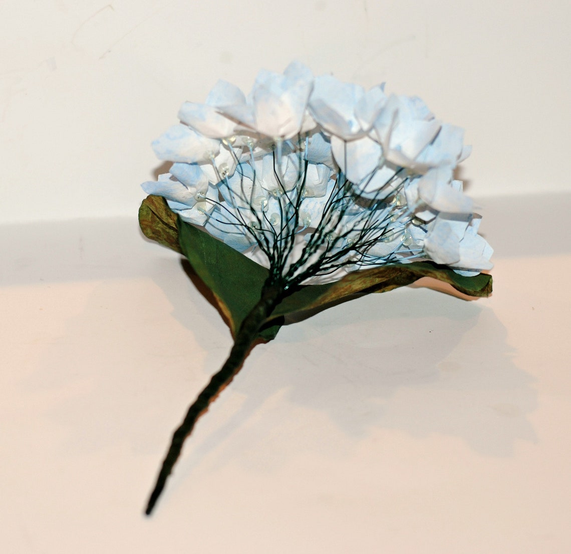 Paper Hydrangea Blue Hydrangeas Handmade Single Stem - Etsy